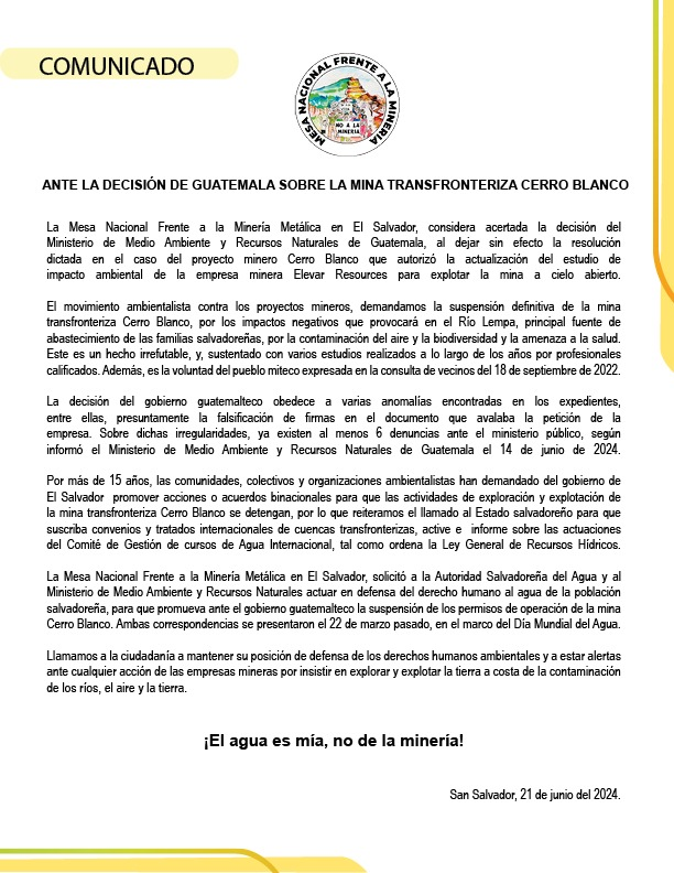 Aplauden decisión del Ministerio de Medio Ambiente de Guatemala tras ...