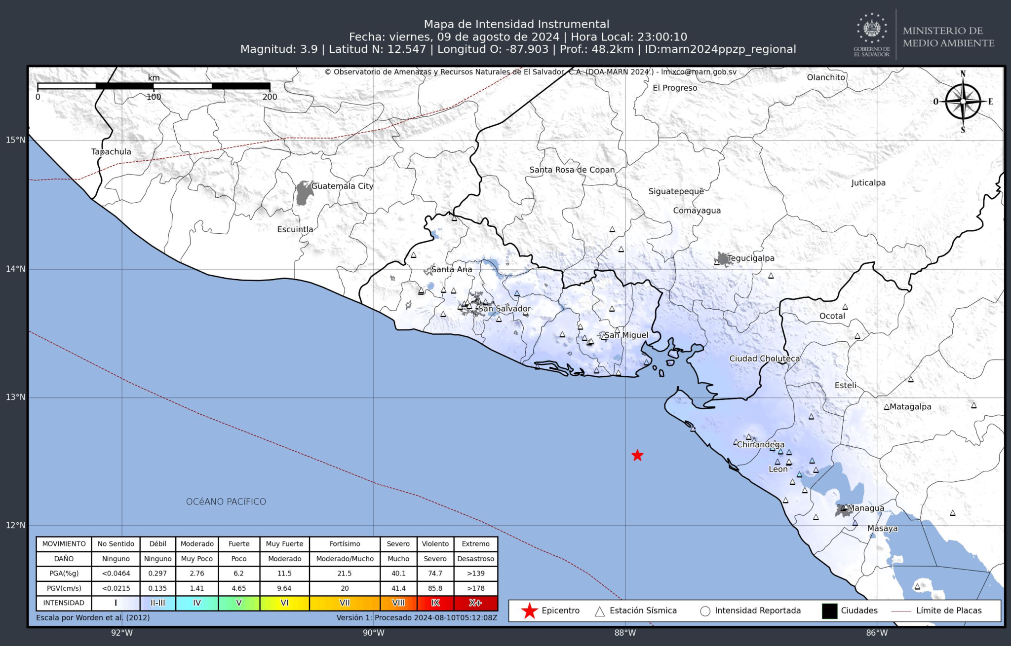 El MARN reportó un sismo de magnitud 4.2, frente a costa de Guatemala ...